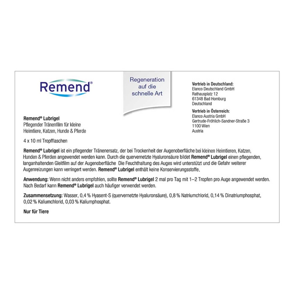 Remend Lubrigel für Katzen, Hunde & Pferde | 4 x 10 ml – fressnapf x ...