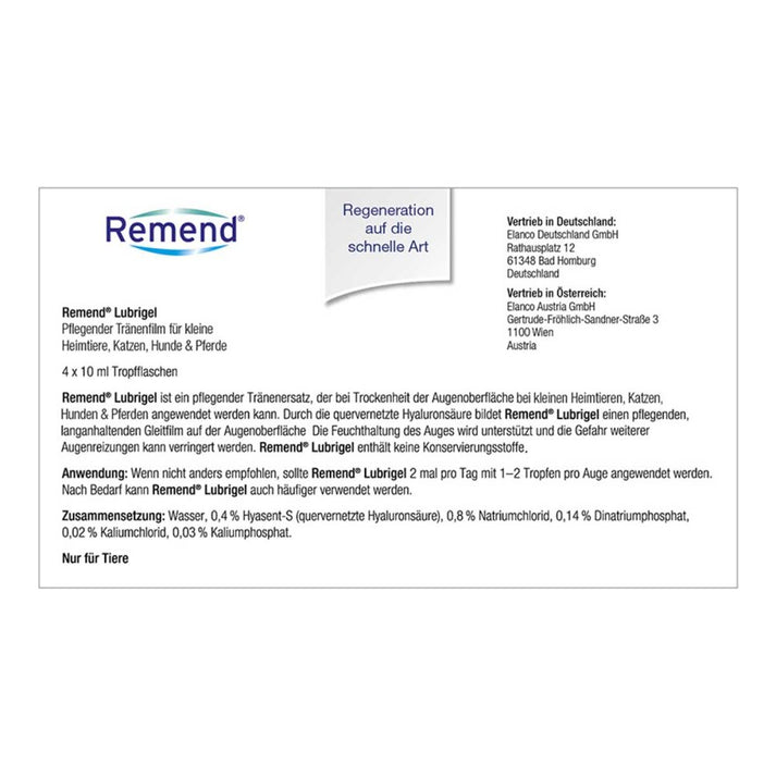 Remend Lubrigel für Katzen, Hunde & Pferde | 4 x 10 ml – fressnapf x ...